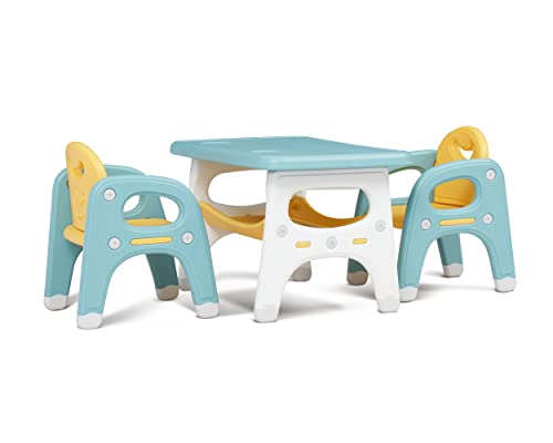 FIZZEEY Kids Table and 2 Chairs Set - Toddler Table and Chair Set, Kids 3 Piece Table and Chair Set for Toddler Over 3 Years