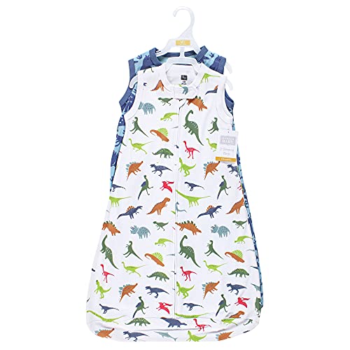 Hudson Baby Unisex Baby Interlock Cotton Sleeveless Sleeping Bag, Dinosaurs, 0-3 Months