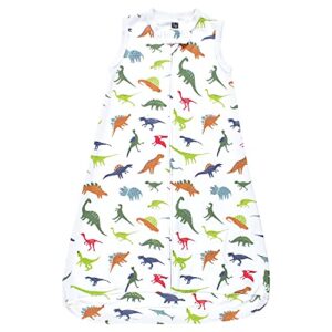 Hudson Baby Unisex Baby Interlock Cotton Sleeveless Sleeping Bag, Dinosaurs, 0-3 Months