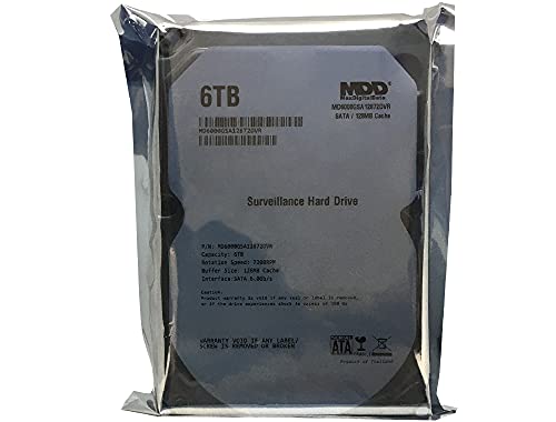 MaxDigitalData 6TB 7200RPM 128MB Cache SATA 6.0Gb/s 3.5" Internal Hard Drive for Surveillance (MD6000GSA12872DVR) - 3 Years Warranty