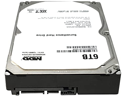 MaxDigitalData 6TB 7200RPM 128MB Cache SATA 6.0Gb/s 3.5" Internal Hard Drive for Surveillance (MD6000GSA12872DVR) - 3 Years Warranty