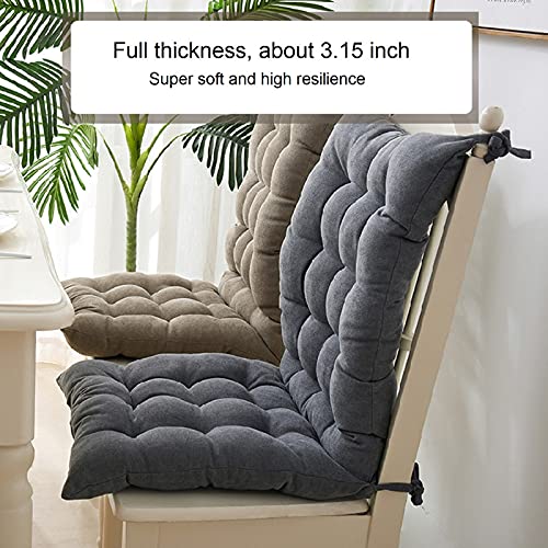 ATGRTREE Rocking Chair Cushions Set Pads, Outdoor Chair Cushions for Patio Furniture Chair, Reversible, Machine Washable Back and Seat Cushion for Dining Kitchen Chair, Lounge Chair (Dark Grey)