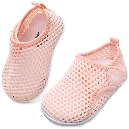 JIASUQI Babys Girls Boys Comfort Walking Water Shoes for Outdoor Swimming River Mesh Pink 12-18 Months