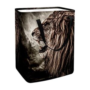 lion background laundry basket collapsible storage bin with handles for hamper,kids room,toy storage