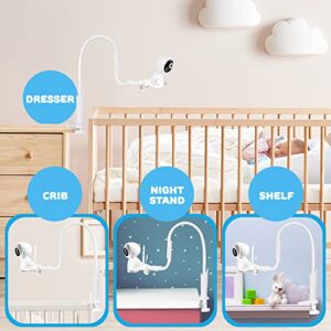 KinderSense Universal Baby Monitor Mount, Extra Long (35") Flexible and Adjustable Crib Mount for Baby Camera, No Drilling No Adhesive 360 Degree Ability