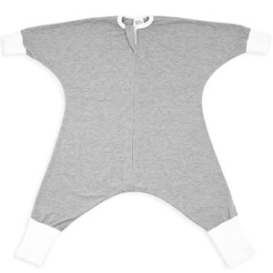 sleepingbaby - flying squirrel wearable cotton blanket with no-slip cuffs for toddlers - comfortable sleepwear - heather grey - 12-24 months