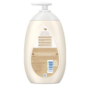 Johnson's Skin Nourish Moisturizing Baby Lotion for Dry Skin with Vanilla & Oat Scents, Gentle & Lightweight Body Lotion for The Whole Family, Hypoallergenic, Dye-Free, 16.9 fl. oz