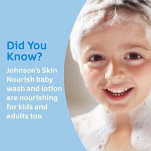 Johnson's Skin Nourish Moisturizing Baby Lotion for Dry Skin with Vanilla & Oat Scents, Gentle & Lightweight Body Lotion for The Whole Family, Hypoallergenic, Dye-Free, 16.9 fl. oz