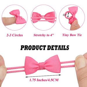 80PCS Tiny Hair Ties With Bows Baby Bows Rubber Bands Hair Ties Soft Elastics Ponytail Holders Hair Accessories for Infants Toddlers Baby Girls Multi-colored