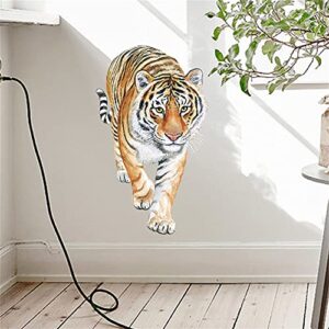 rofarso lifelike cool tiger jungle animal wall stickers removable wall decals art decorations decor for bedroom living room murals