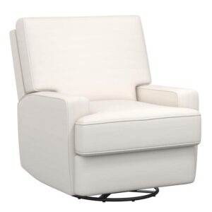 baby relax rylan swivel glider recliner chair, coil seating, white