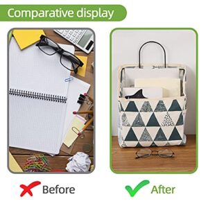 3 Pcs Wall Hanging Organizer Bags with Hooks,Waterproof Door Closet Storage Bags, Hanging Pockets, Linen-Cotton Storage Bags,Bedside Storage,Doorway Key Letter Storage