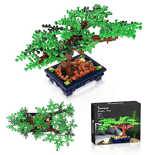 Tenhorses Bonsai Tree Building Set for Adults, Creative Plants Building Kit Botanical Home Decor Cool Birthday Gift for Adults Kids (817Pcs)