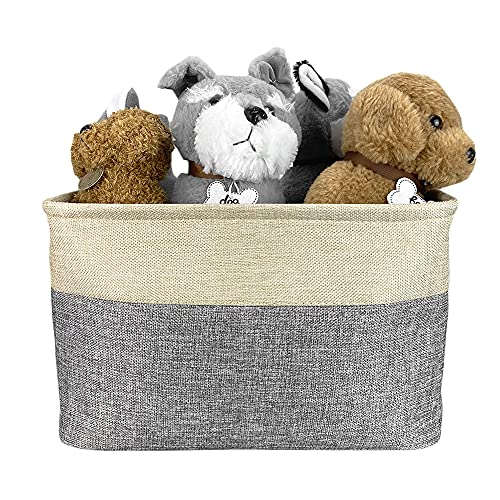 MALIHONG Personalized Foldable Storage Basket with Cute Dog Siberian Husky Collapsible Sturdy Fabric Pet Toys Storage Bin Cube with Handles for Organizing Shelf Home Closet, Grey and White