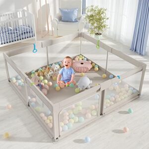 baby playpen, playpen for babies and toddlers, extra large playpen, play pens for babies and toddlers (59 * 59inch playpen without mat)