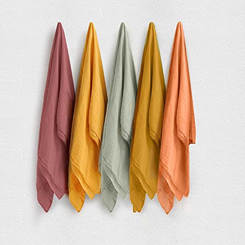 THIPKAYORE Baby Swaddle Blankets, Baby Swaddling Neutral Receiving Blanket for Boys & Girls, 70% Bamboo & 30% Cotton, Large 47 x 47 inches Solid Color (Yellow)