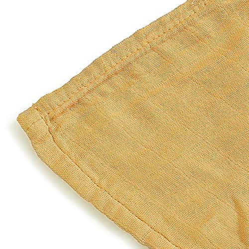 THIPKAYORE Baby Swaddle Blankets, Baby Swaddling Neutral Receiving Blanket for Boys & Girls, 70% Bamboo & 30% Cotton, Large 47 x 47 inches Solid Color (Yellow)