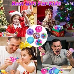 Squishy Stress Balls for Kids and Adults - 6 Balls Water Bead Stress Balls Balls Sensory Ball Squeeze Ball Fidget Toys Set for Anxiety Autism ADHD and More