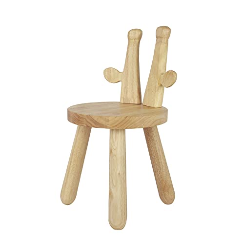 famobay Wooden Toddler Chair, Naturally Finished Solid Hardwood,Kids Stool Handmade, for Playroom, Nursery, Preschool, Bedroom, Kindergarten Eating, Reading, Playing, Boys Girls Age 2+ (1, Giraffe)