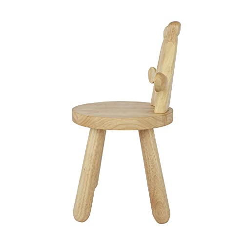 famobay Wooden Toddler Chair, Naturally Finished Solid Hardwood,Kids Stool Handmade, for Playroom, Nursery, Preschool, Bedroom, Kindergarten Eating, Reading, Playing, Boys Girls Age 2+ (1, Giraffe)