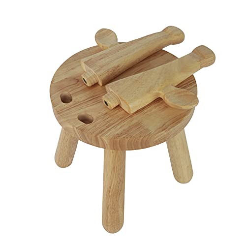 famobay Wooden Toddler Chair, Naturally Finished Solid Hardwood,Kids Stool Handmade, for Playroom, Nursery, Preschool, Bedroom, Kindergarten Eating, Reading, Playing, Boys Girls Age 2+ (1, Giraffe)