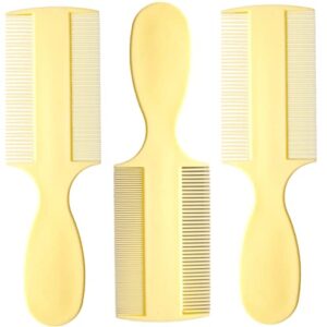 Fine Tooth Comb [Pack of 3] Double Sided Fine Teeth Baby Comb and Extra Fine Rounded Teeth for Newborn Babies and Infants with Cradle Cap and Adults with Dandruff and Lice