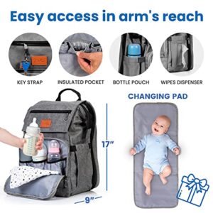 PILLANI Baby Diaper Bag Backpack for Boys& Girls,Diaper Backpack,Baby Registry Search,Newborn Essentials Gifts