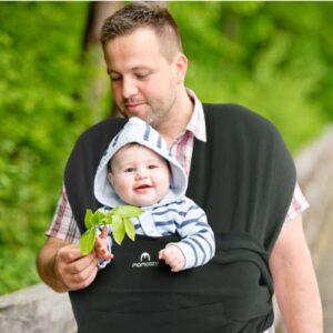 Momcozy Baby Wrap Carrier Slings, Easy to Wear Infant Carrier Slings for Babies Girl and Boy, Adjustable Baby Carriers for Newborn up to 50 lbs, Black