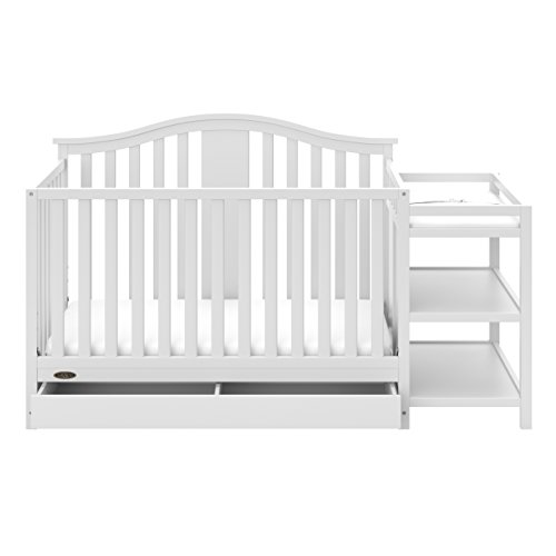 Graco Solano 4-in-1 Convertible Crib with Drawer and Changer (White) - JPMA-Certified Crib and Changer & Premium Foam Crib & Toddler Mattress – GREENGUARD Gold and CertiPUR-US Certified