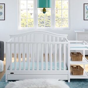 Graco Solano 4-in-1 Convertible Crib with Drawer and Changer (White) - JPMA-Certified Crib and Changer & Premium Foam Crib & Toddler Mattress – GREENGUARD Gold and CertiPUR-US Certified