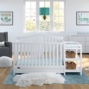 Graco Solano 4-in-1 Convertible Crib with Drawer and Changer (White) - JPMA-Certified Crib and Changer & Premium Foam Crib & Toddler Mattress – GREENGUARD Gold and CertiPUR-US Certified