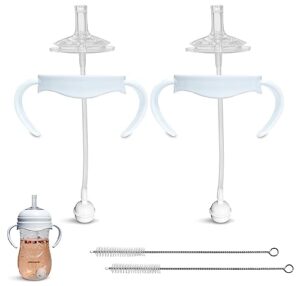 straw cup conversion kit for philips avent natural baby bottle | 2-count | with weighted straw, bottle handles and straw cleaning brush | bpa-free | spill-proof (straw top)