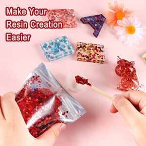 Renfio 1.75 Oz 50g Holographic Loving Heart Shape Shiny Glitter Love Confetti Sequin Glitters Resin Sparkle Chunky Sequins for DIY Mold Art Nail Artwork Holiday Decoration - Laser Red