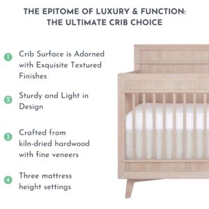 Evolur Loft Antilia Mid-Century 4-in1 Crib in Sand Castle Oak