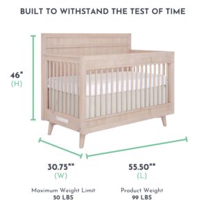 Evolur Loft Antilia Mid-Century 4-in1 Crib in Sand Castle Oak