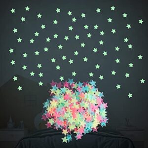 glow in the dark stars for ceiling, 500 pcs 3d star stickers, glow stars for kids room decor and cool room decor