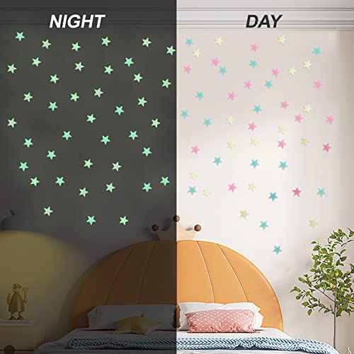 Glow in The Dark Stars for Ceiling, 500 Pcs 3D Star Stickers, Glow Stars for Kids Room Decor and Cool Room Decor