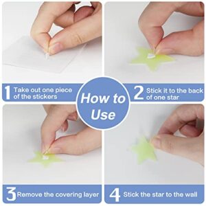 Glow in The Dark Stars for Ceiling, 500 Pcs 3D Star Stickers, Glow Stars for Kids Room Decor and Cool Room Decor