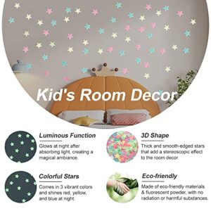 Glow in The Dark Stars for Ceiling, 500 Pcs 3D Star Stickers, Glow Stars for Kids Room Decor and Cool Room Decor