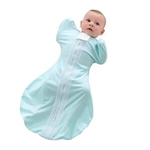 zigjoy baby wearable blanket newborn swaddle with arms up cotton baby sleep bag with 2-way zipper 0.5 tog soft transition sleep sack for infant boy girl 3-6 months mint green