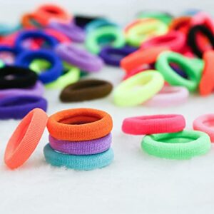 300PCS Toddler Kids Hair Ties – Infant Cotton Baby Hair Ponytail Holders – Tiny Kids Elastic Hair Bands, Enough Soft and No Damage, 1.1 Inch in Diameter, 15 Colors, by Qarwayoc