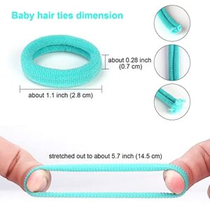 300PCS Toddler Kids Hair Ties – Infant Cotton Baby Hair Ponytail Holders – Tiny Kids Elastic Hair Bands, Enough Soft and No Damage, 1.1 Inch in Diameter, 15 Colors, by Qarwayoc