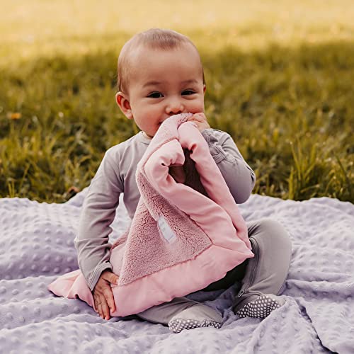 Bamboo Little Plush Baby Security Blanket Lovey, Rose, 16"x16", Mini Baby Blanky