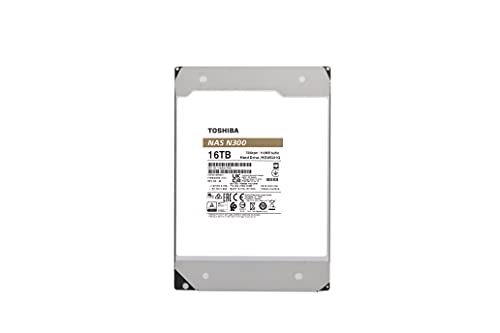 Toshiba N300 16TB NAS 3.5-Inch Internal Hard Drive - CMR SATA 6 GB/s 7200 RPM 512 MB Cache - HDWG31GXZSTA