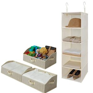 granny says bundle of 3-pack trapezoid storage bins & 1-pack hanging closet organizer