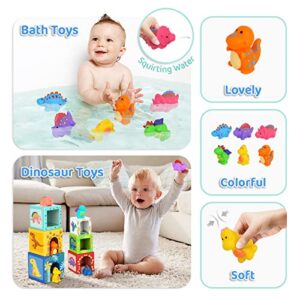 KMTJT Toddlers and Babies Dinosaur Sorting and Stacking Toys Blocks for 1-3 Kids Preschool Learning, Numbers Nesting Boxes Montessori Toys Gifts for 1 2 3 Year Old Baby Boys Girls