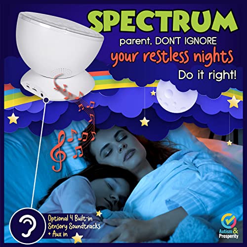 Autism & Prosperity Kids Bedtime & Sleep Calming Ocean Wave Projector Autistic Children ASD Boys Girl Teen No 1-3 Toddlers Age 3 4 5-7 8-12 Products Special Needs Room Sensory Toys Game LED Light Lamp