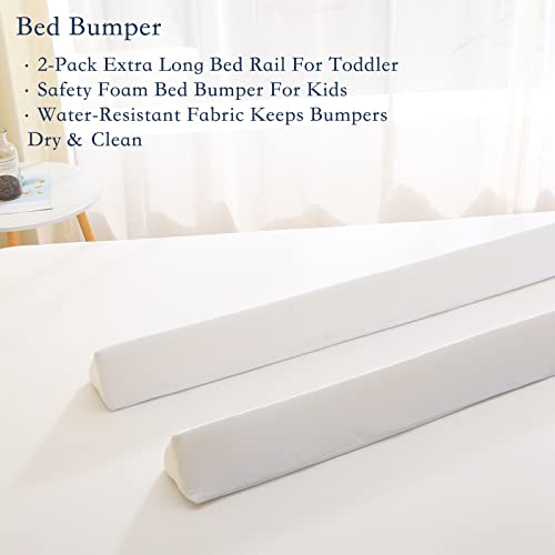 Truwelby Bed Bumpers for Toddlers [2-Pack] 56" Foam Safety Bed Rail for Kids Toddlers Bed Bumper with Water-Resistant, Non-Slip and Washable Cover fits Twin, Full, Queen, King Beds