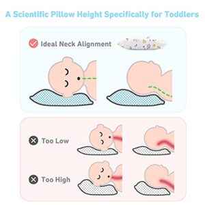 Toddler Pillow,13X18 Soft Baby Pillows for Sleeping, Machine Washable Kids Pillow with Cotton Pillowcase, Perfect for Travel, Toddlers Cot (Happy Sunny Rainbow)