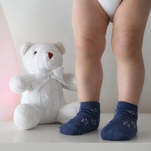 Debra Weitzner 12 Pairs Non-Slip Toddler Ankle Socks With Grips for Baby Boys and Girls Anti-Slip Socks for Infant's Kids